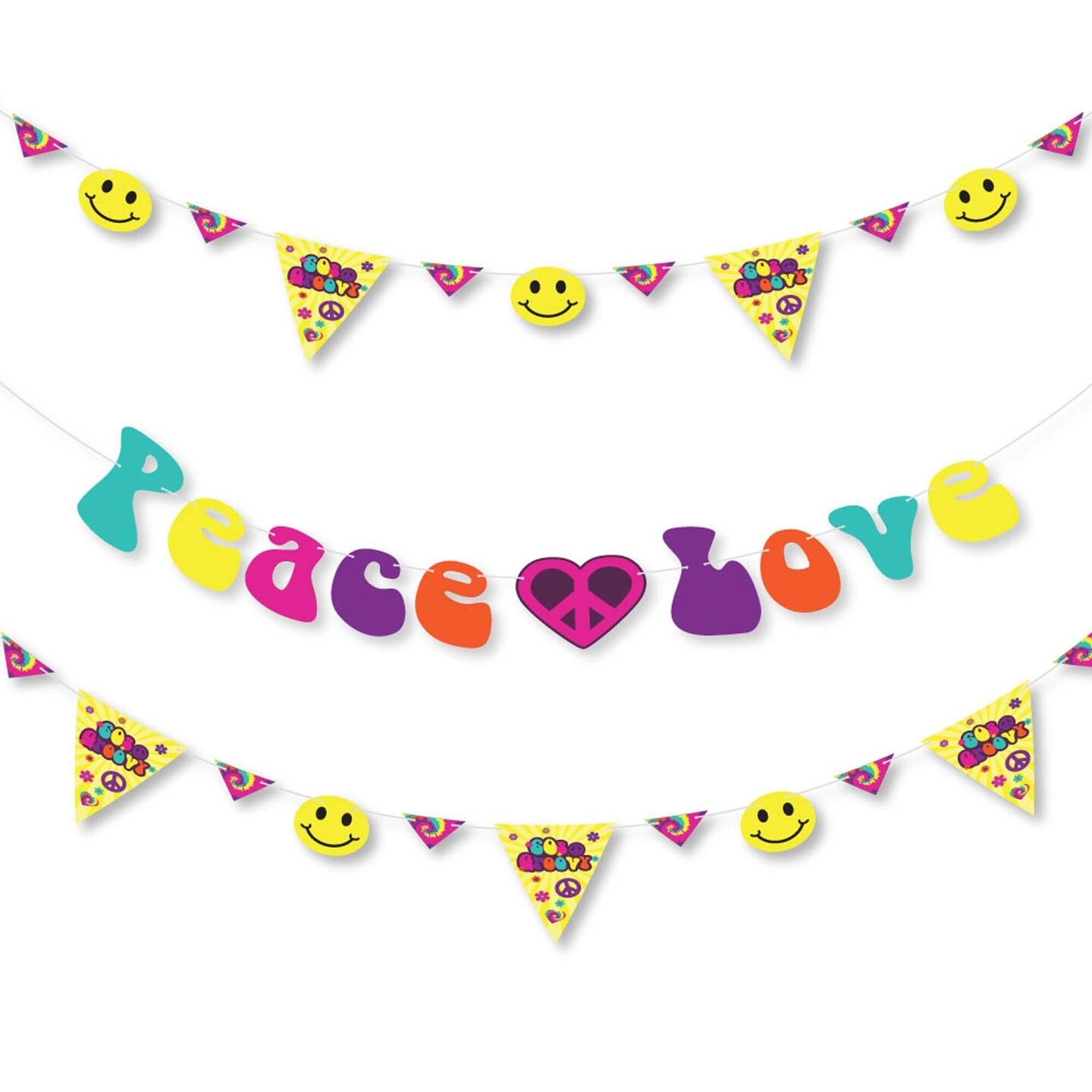 Big Dot of Happiness 60's Hippie - 1960s Groovy Party Letter Banner ...