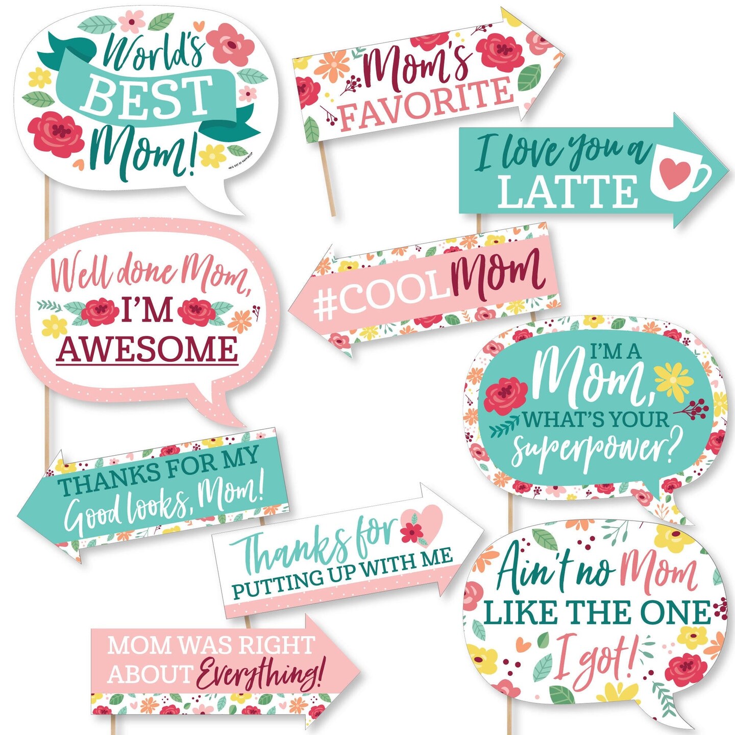 Big Dot of Happiness Funny Colorful Floral Happy Mother's Day - We Love ...