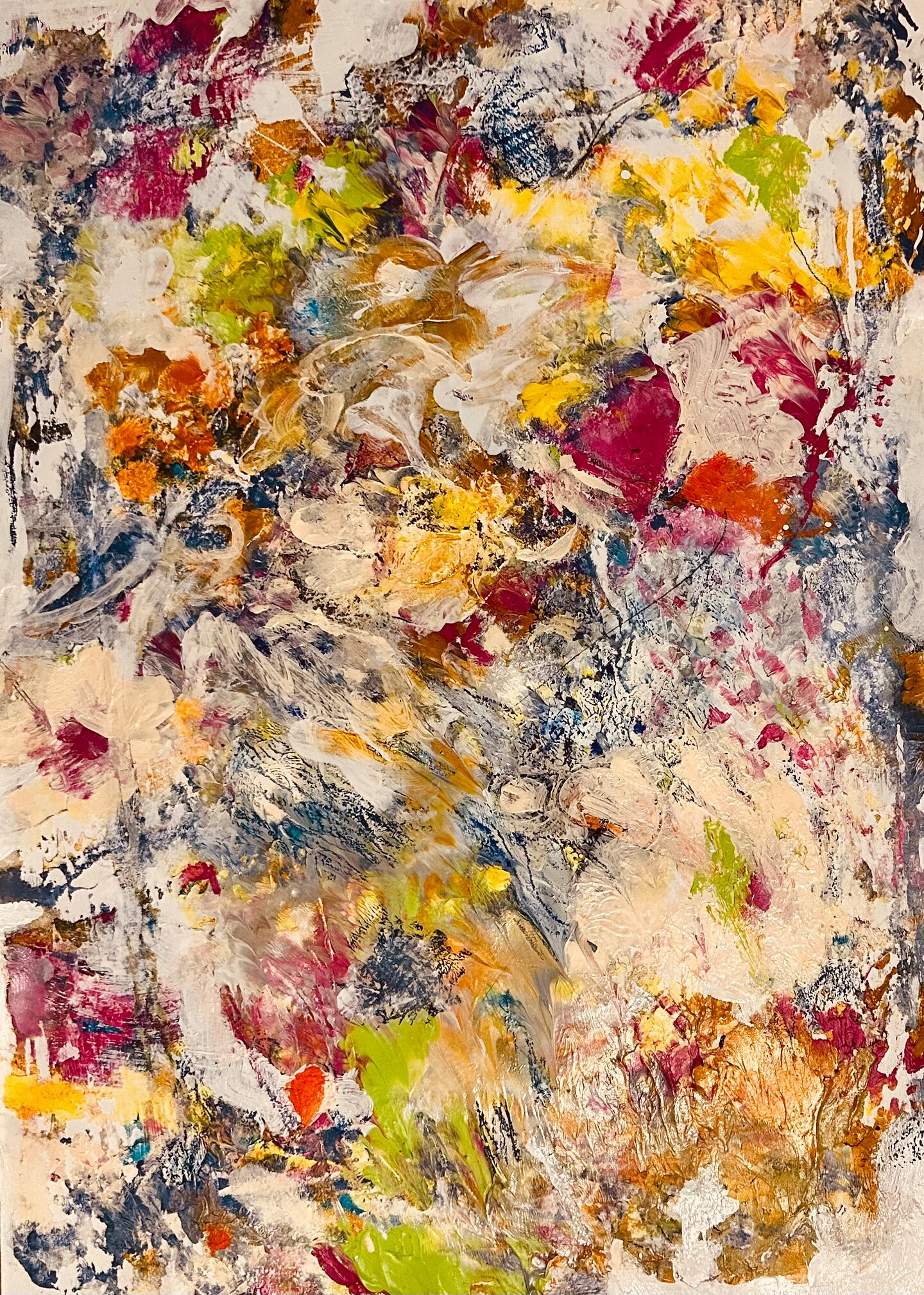 Devine Fleurs’…is an Original Abstract Impressionist Painting on Paper ...