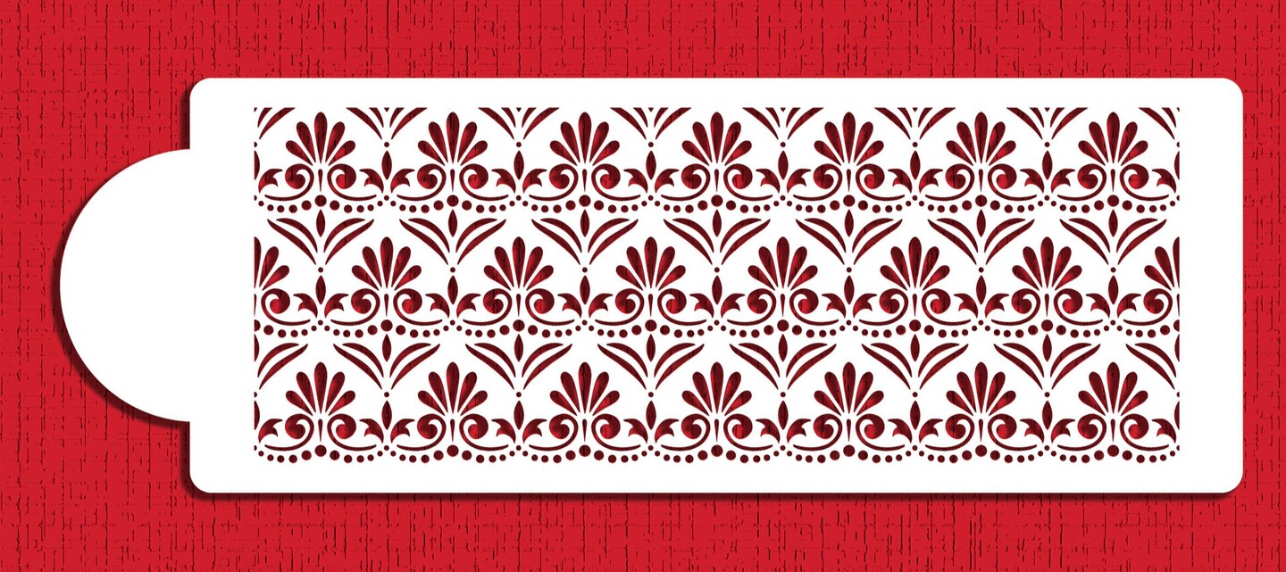 Fleur De Lis Cake Stencil Side #5 | C494 by Designer Stencils | Cake ...