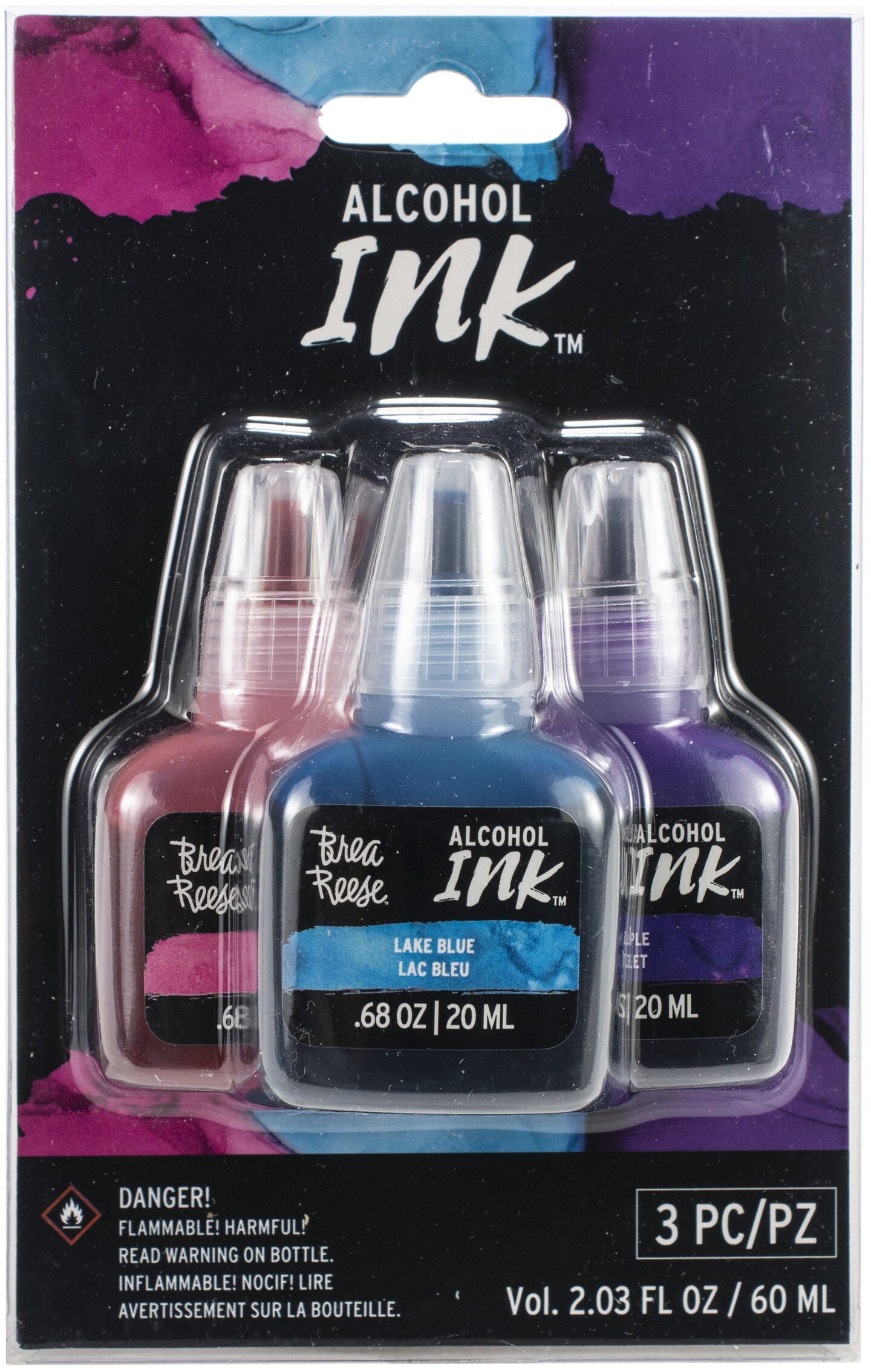 Brea Reese Alcohol Inks 20Ml 3/Pkg-Pink/Lake Blue/Purple | Michaels