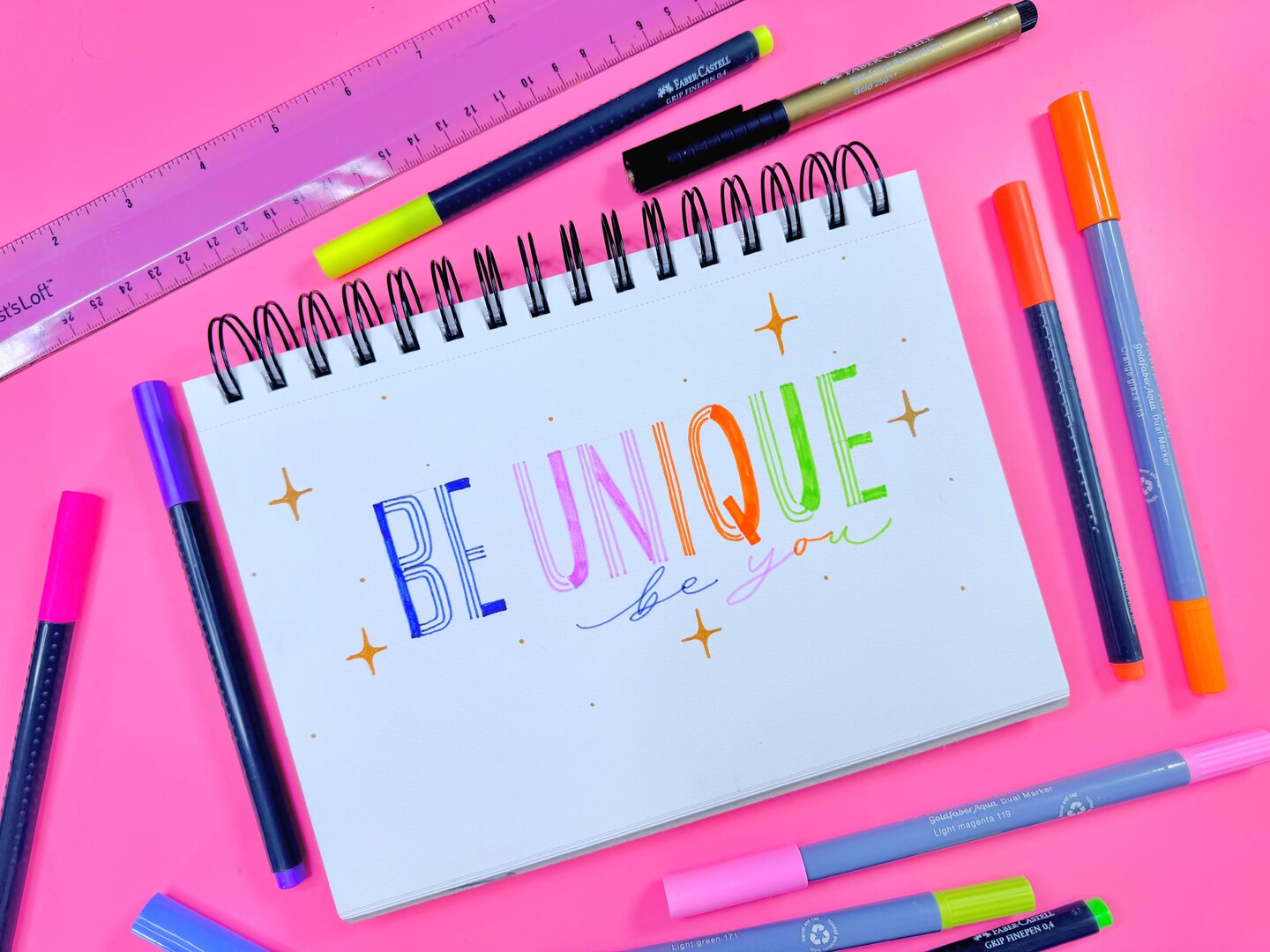 Fun Block Rainbow Hand Lettering with Faber-Castell® | Classes | Michaels