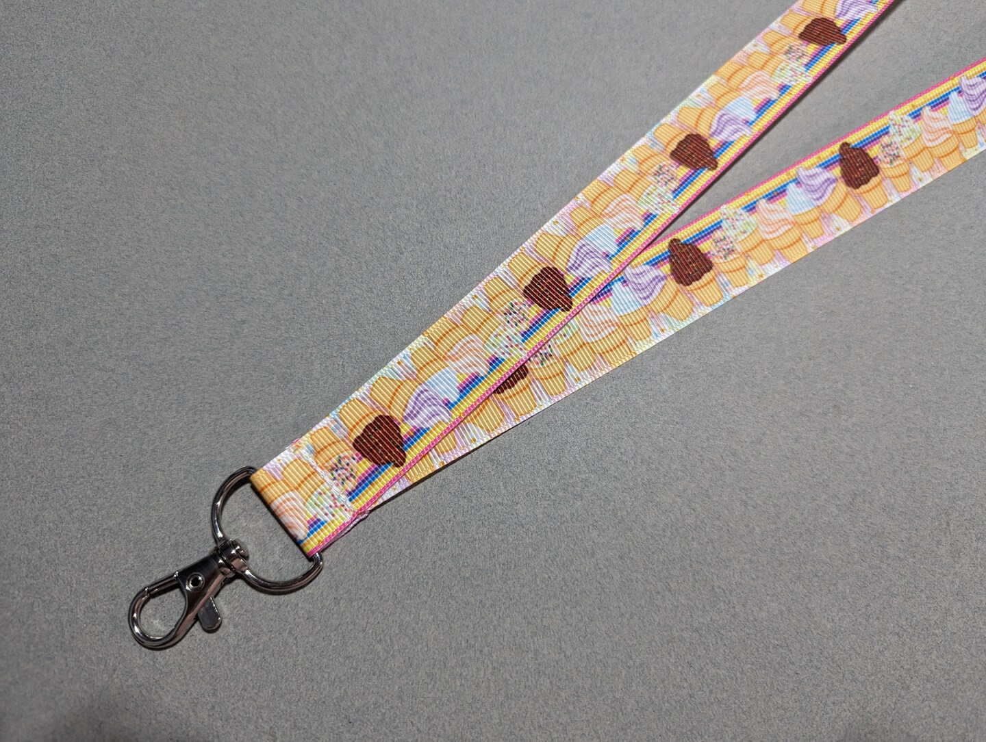 Ice Cream Cone ID Badge Lanyard, 1 Inch Wide and 19 Inch Long, Optional ...