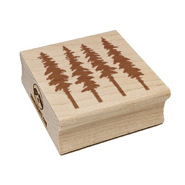 Tall Fir Trees Square Rubber Stamp for Stamping Crafting | Michaels