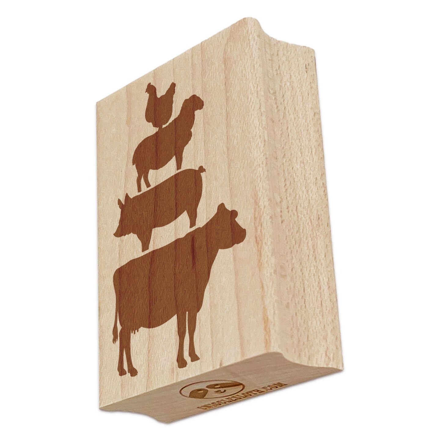 Chicken Sheep Pig Cow Stacked Farm Animals Rectangle Rubber Stamp for ...