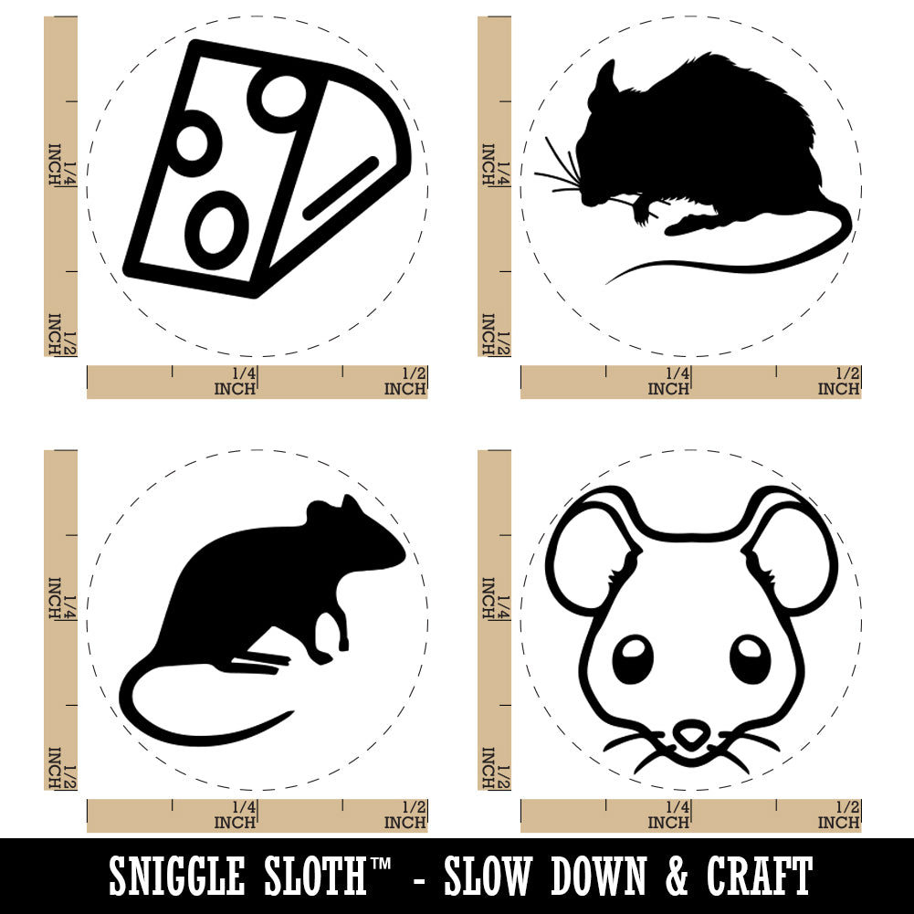 Mouse Solid Face Wedge of Cheese Rubber Stamp Set for Stamping Crafting ...