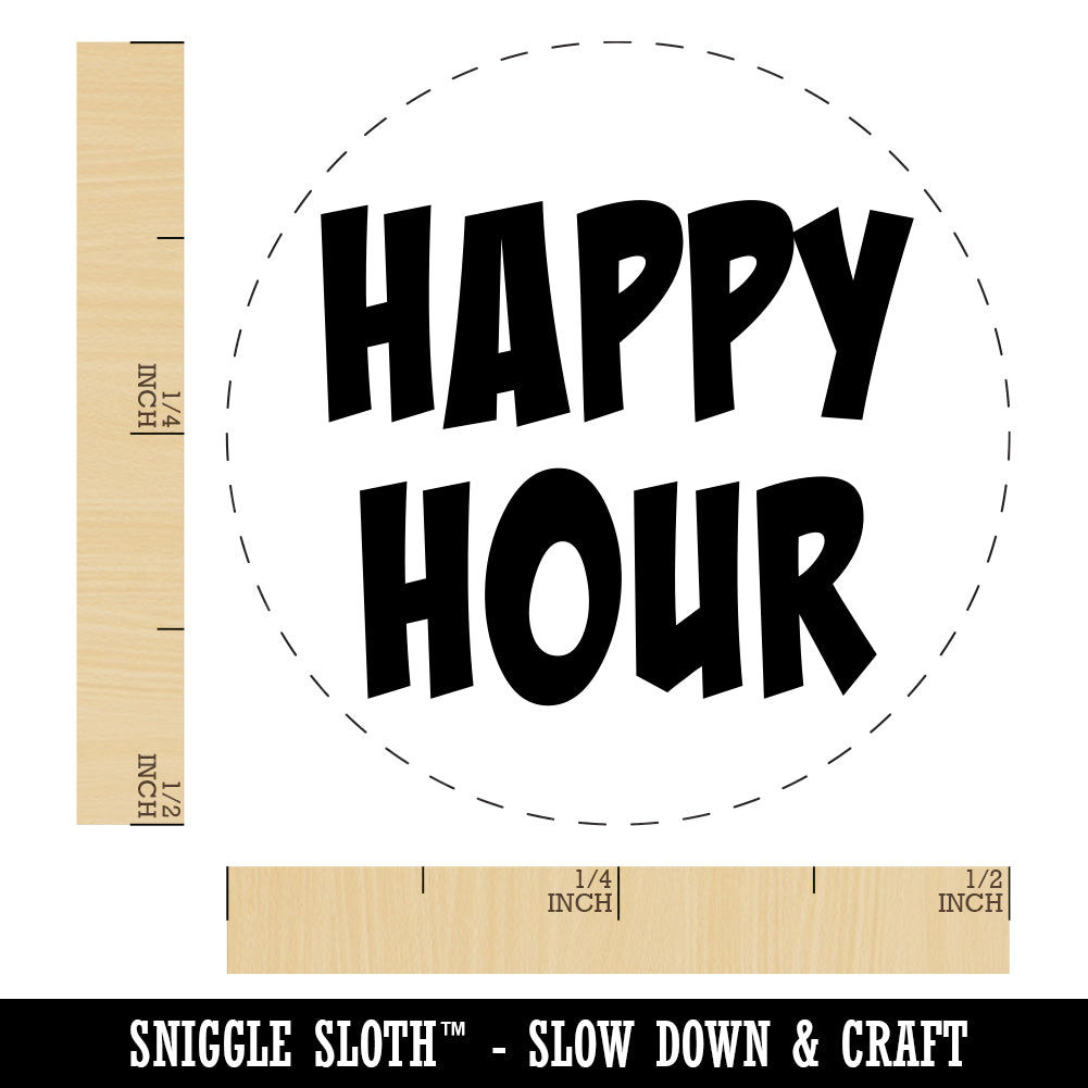 Happy Hour Fun Text Rubber Stamp for Stamping Crafting Planners | Michaels
