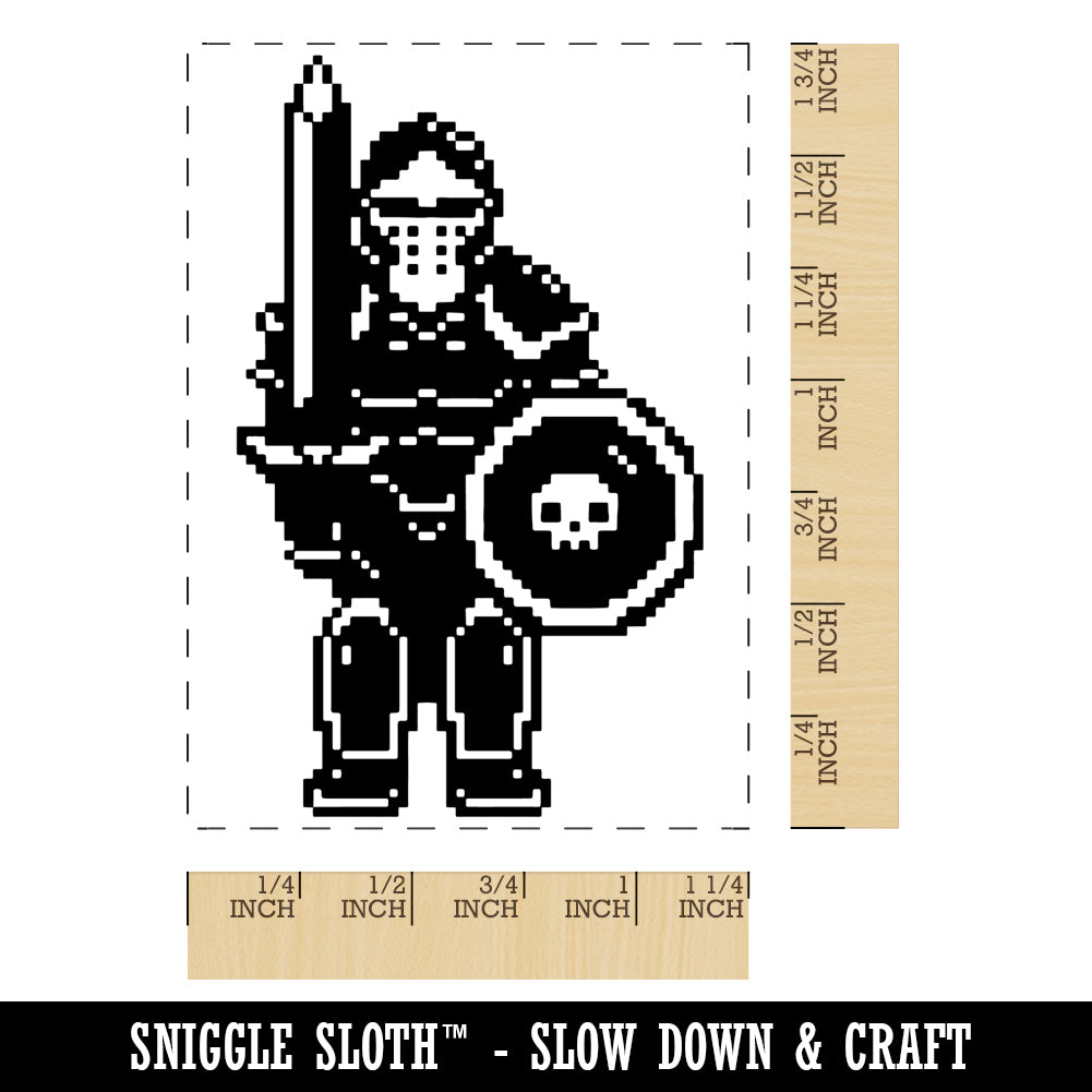 Pixel Knight Armor Warrior Fighter Dungeons Dragons Rectangle Rubber ...