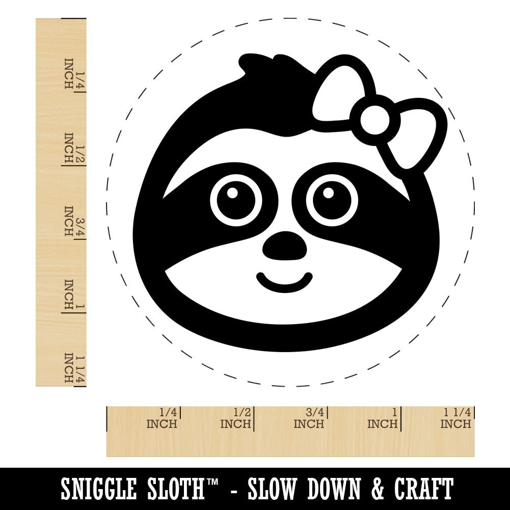 Cute Girl Sloth with Bow Rubber Stamp for Stamping Crafting Planners ...