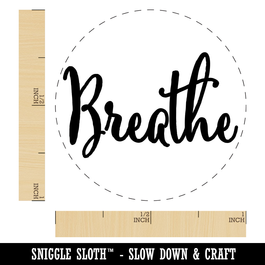 Breathe Elegant Text Self Care Rubber Stamp for Stamping Crafting ...