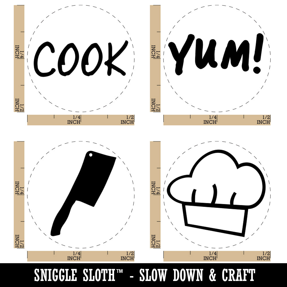 Cooking Chef Cook Hat Food Butcher Knife Rubber Stamp Set for Stamping ...