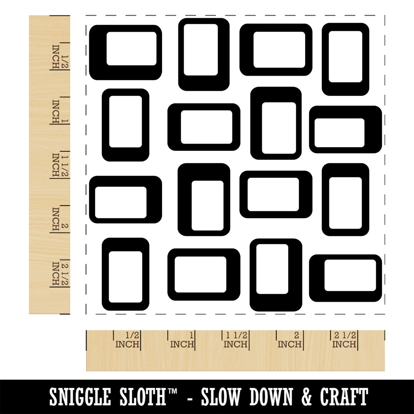Midcentury Squares Rectangles Square Rubber Stamp for Stamping Crafting ...