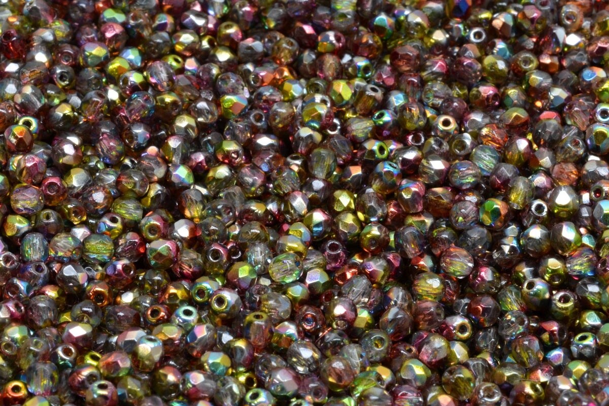 3mm Czech Fire Polish Beads, Crystal Red-Yellow, 50 pieces | Michaels