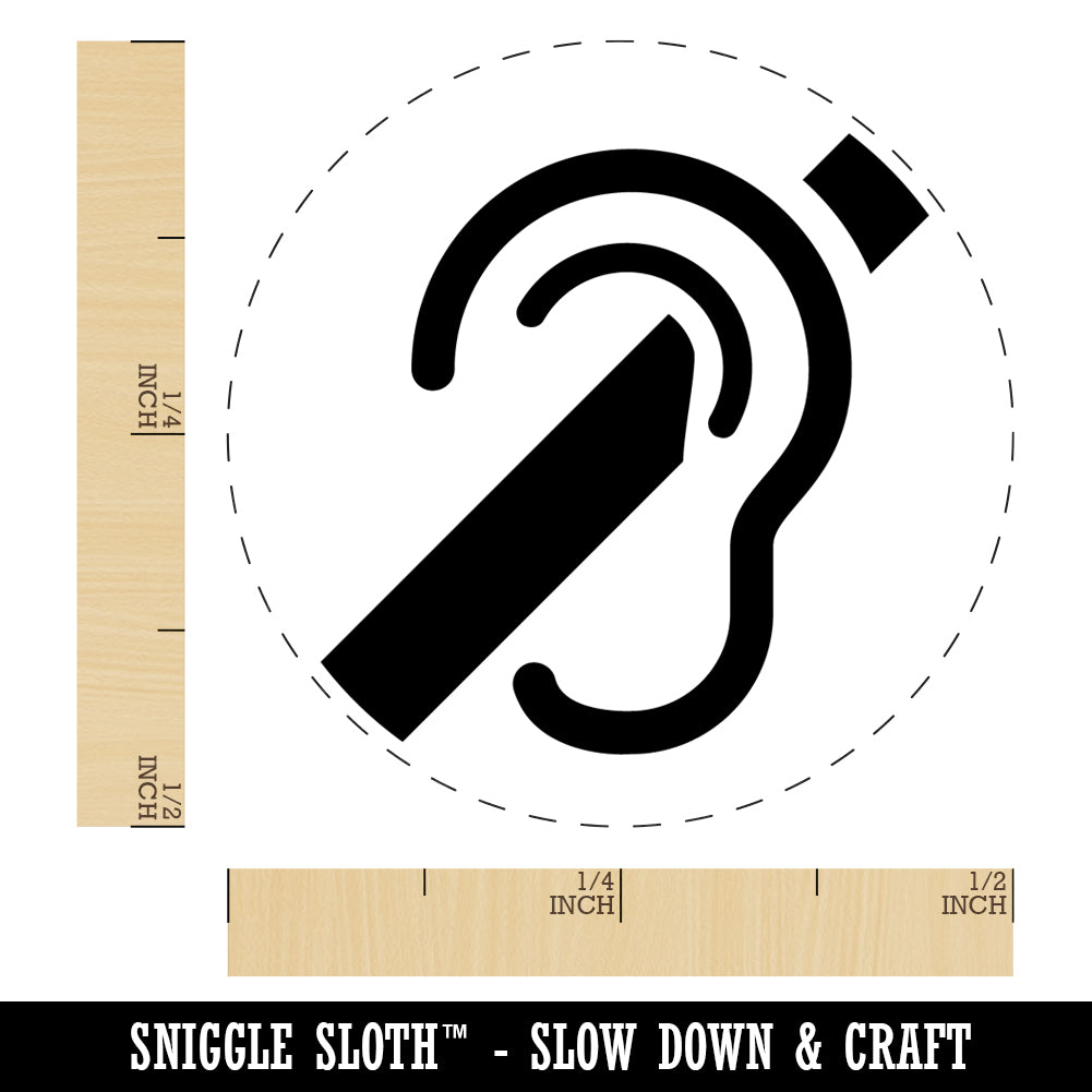 Deaf Hearing Loss Impaired International Symbol Rubber Stamp for ...