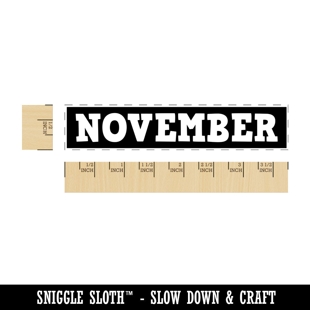 Month November Bold Rectangle Rubber Stamp for Stamping Crafting | Michaels