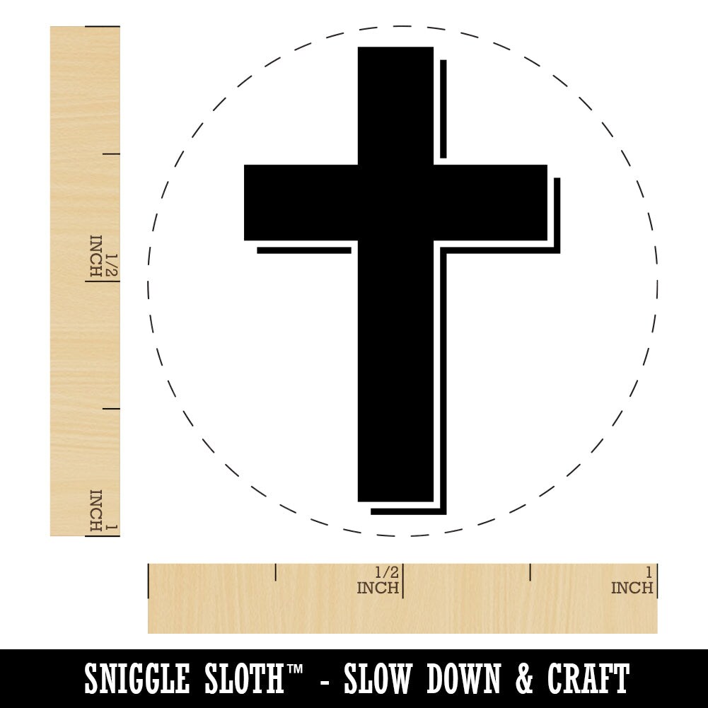 Cross with Shadow Christian Religion Rubber Stamp for Stamping Crafting ...