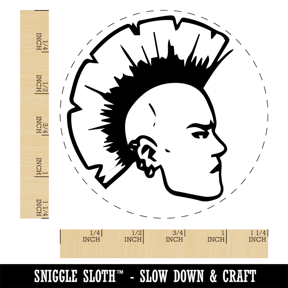 Punk Rocker with Mohawk Rubber Stamp for Stamping Crafting Planners ...