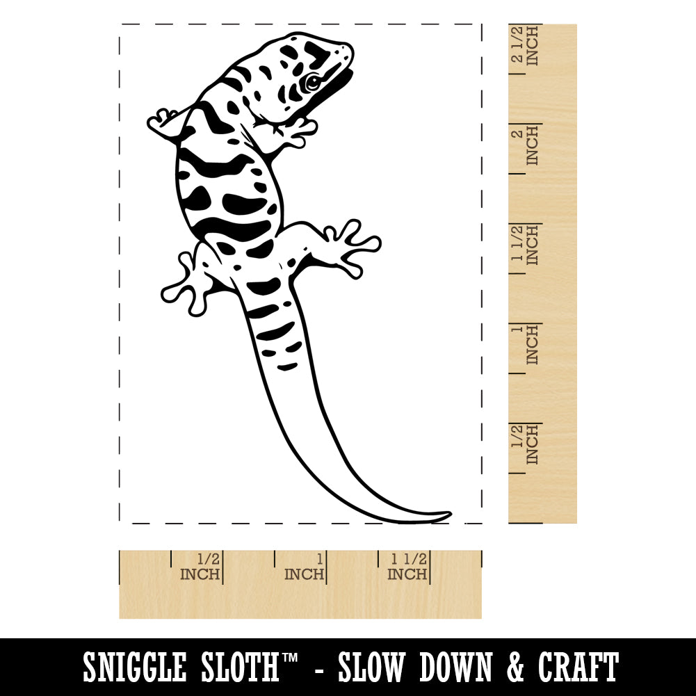 Adorable Giant Day Gecko Lizard Rectangle Rubber Stamp for Stamping ...