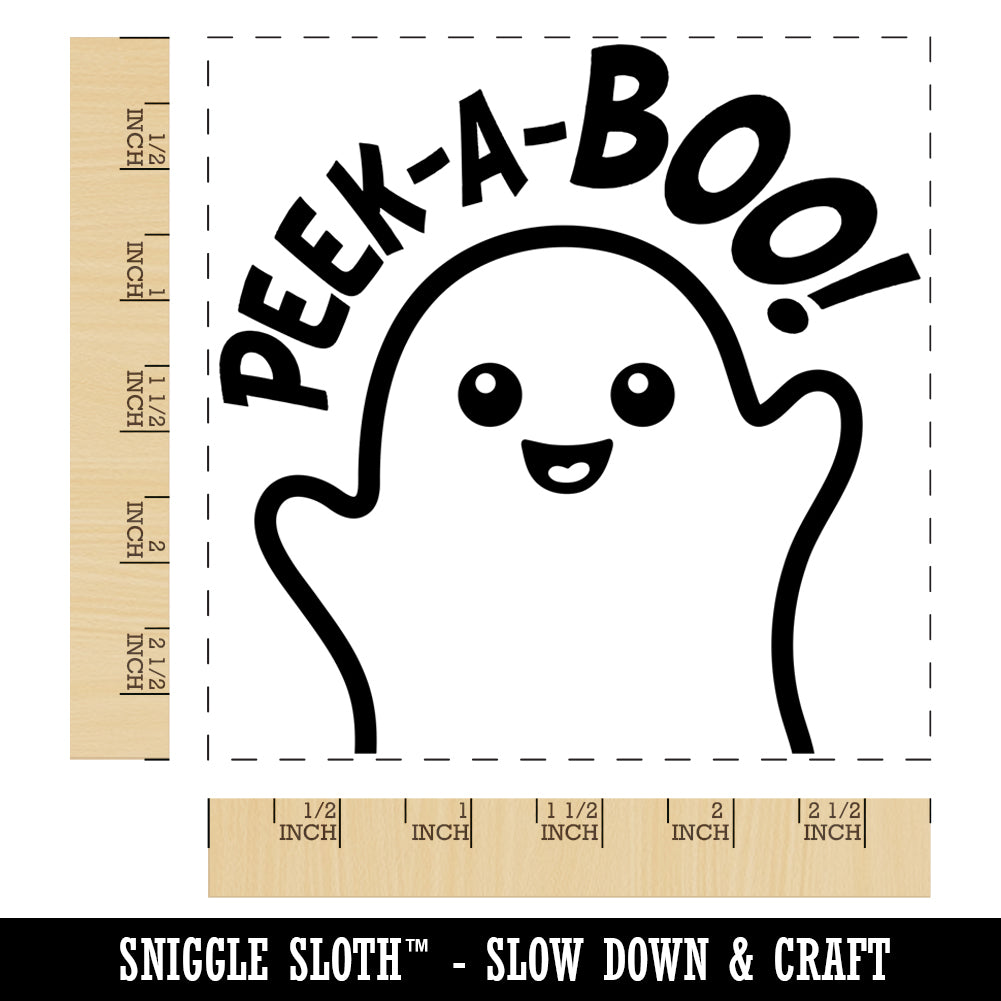 Halloween Peek A Boo Peeking Ghost Square Rubber Stamp for Stamping ...