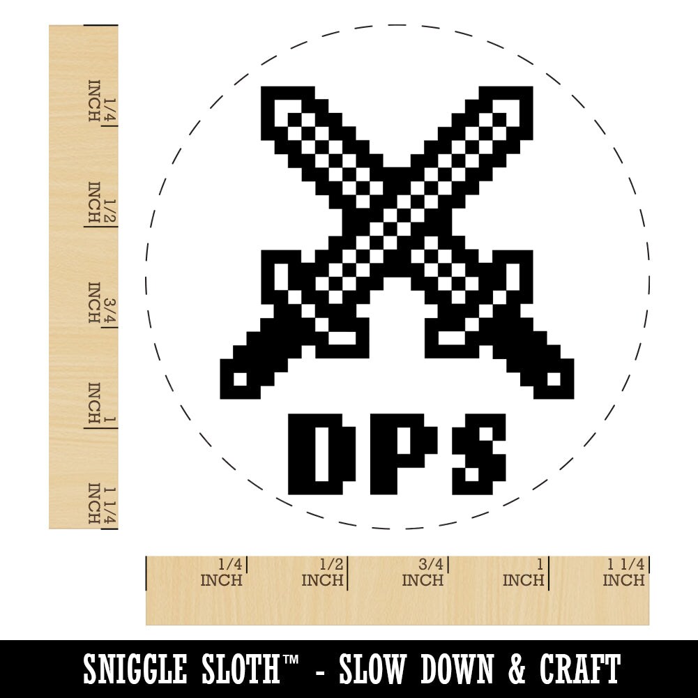 Pixel RPG DPS Swords Gaming Rubber Stamp for Stamping Crafting Planners ...