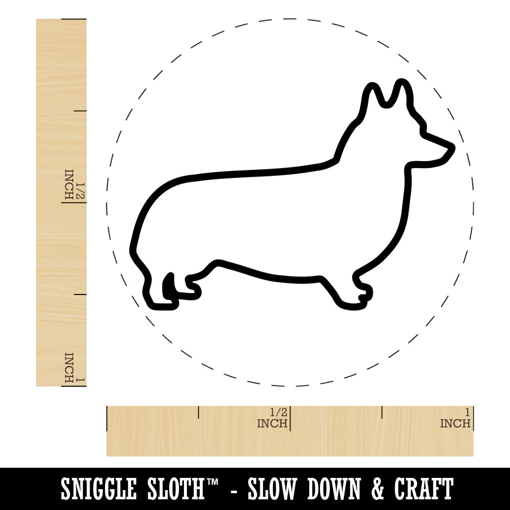 Pembroke Welsh Corgi Dog Outline Rubber Stamp for Stamping Crafting ...