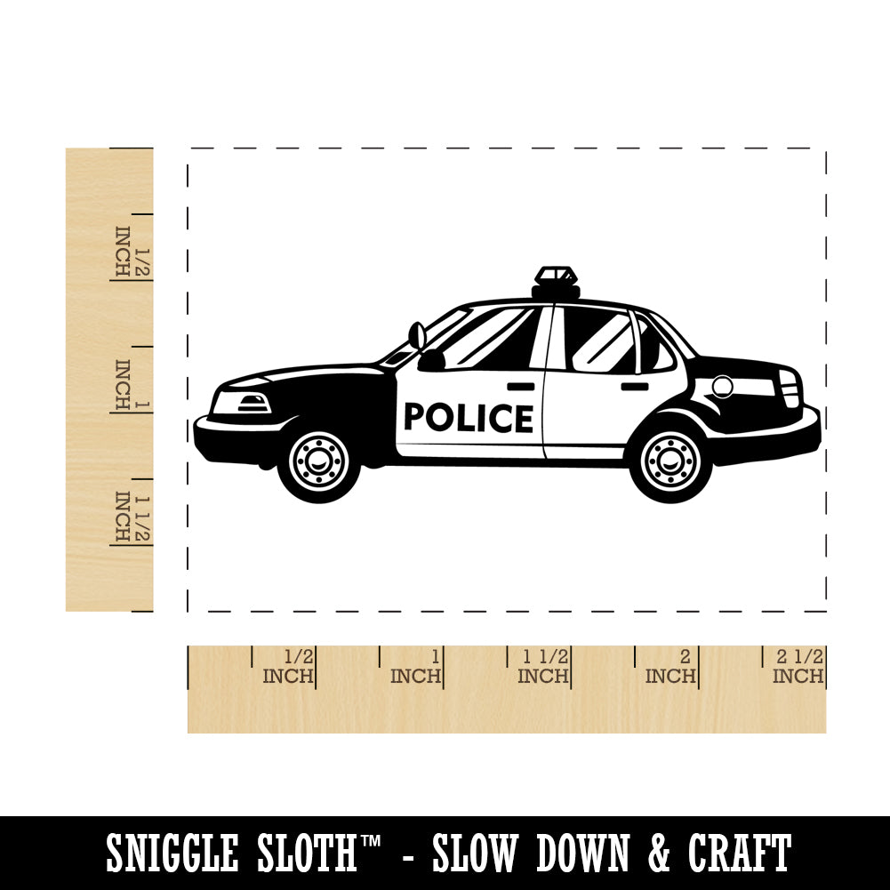 Police Car Law Enforcement Vehicle Rectangle Rubber Stamp for Stamping ...