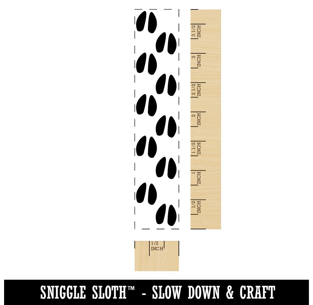 Deer Tracks Border Vertical Rectangle Rubber Stamp for Stamping ...
