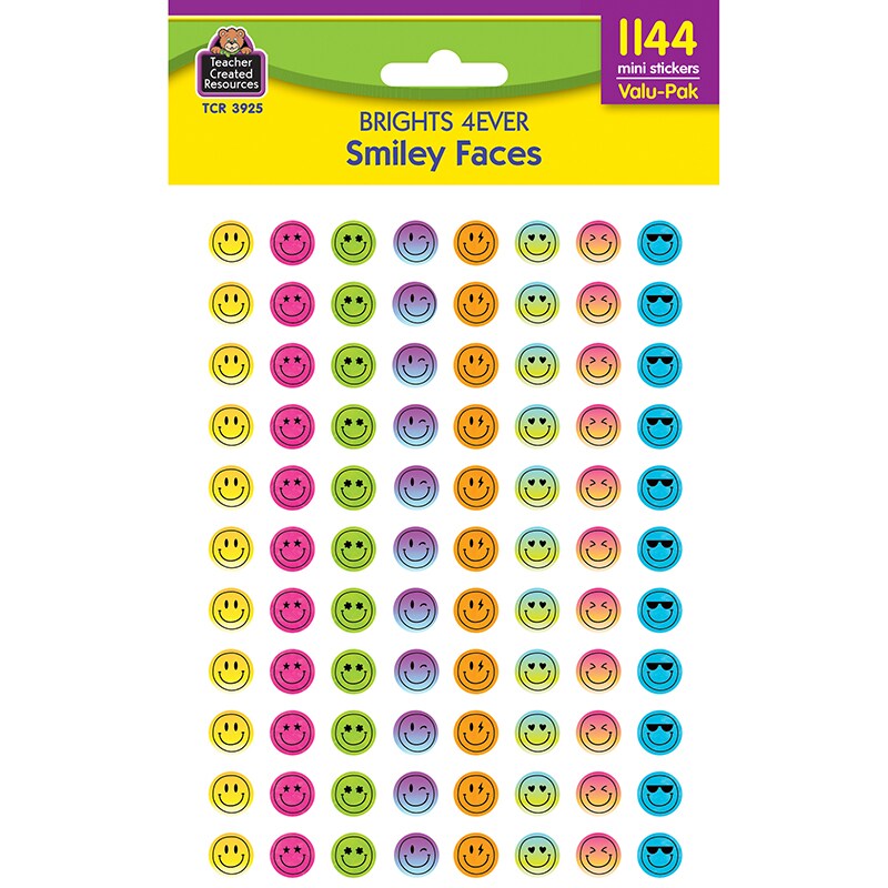 Brights 4Ever Smiley Faces Mini Stickers Valu-Pack | Michaels