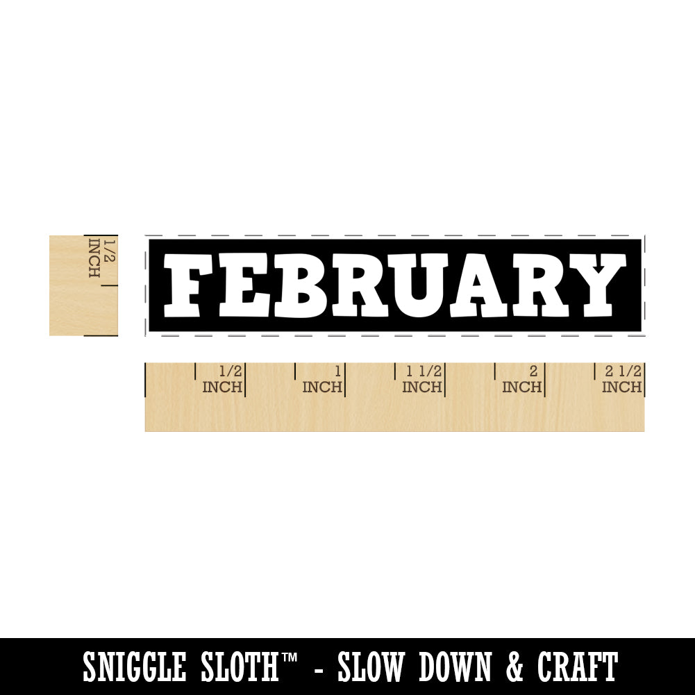 Month February Bold Rectangle Rubber Stamp for Stamping Crafting | Michaels