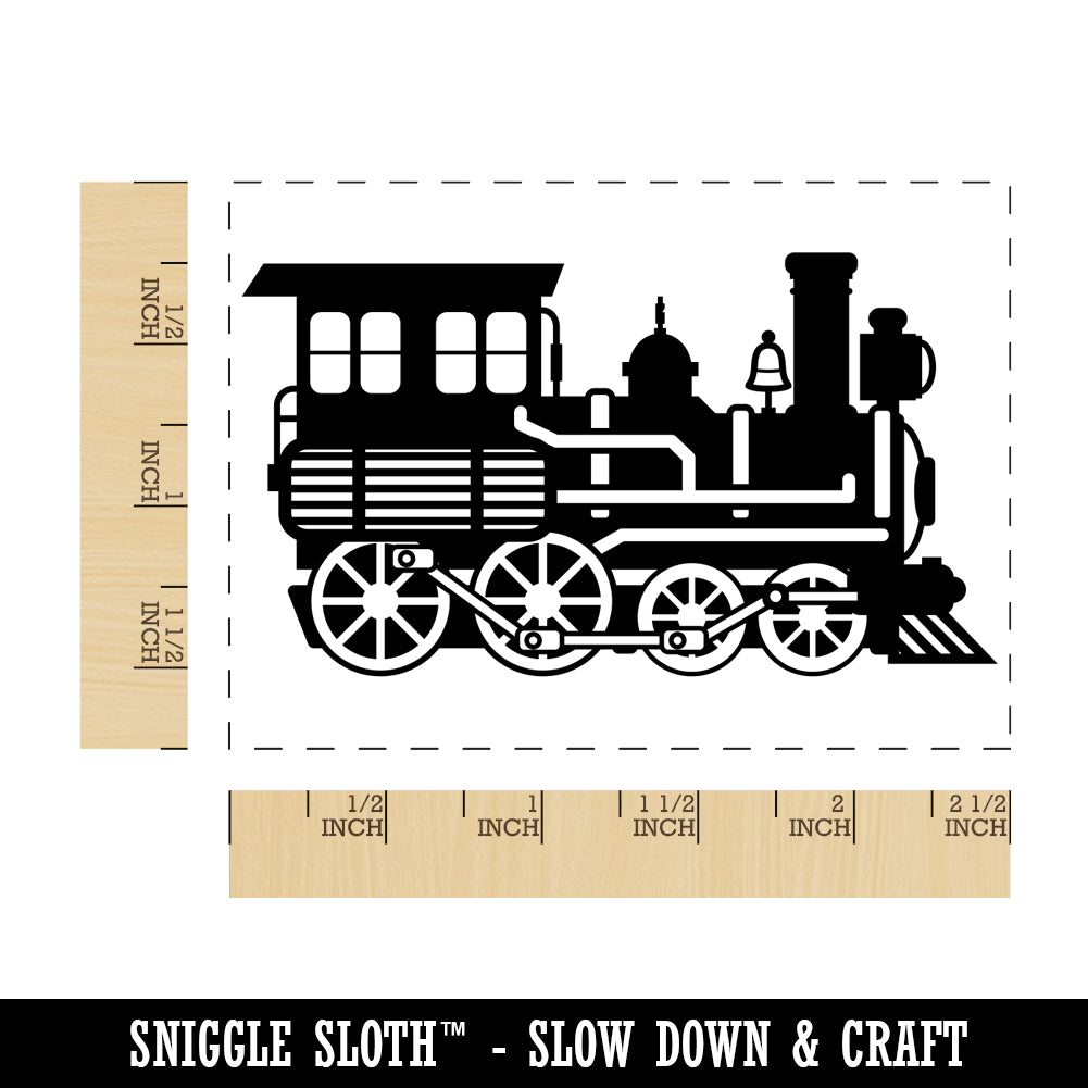 Classic Vintage Locomotive Train Steam Engine Rectangle Rubber Stamp ...