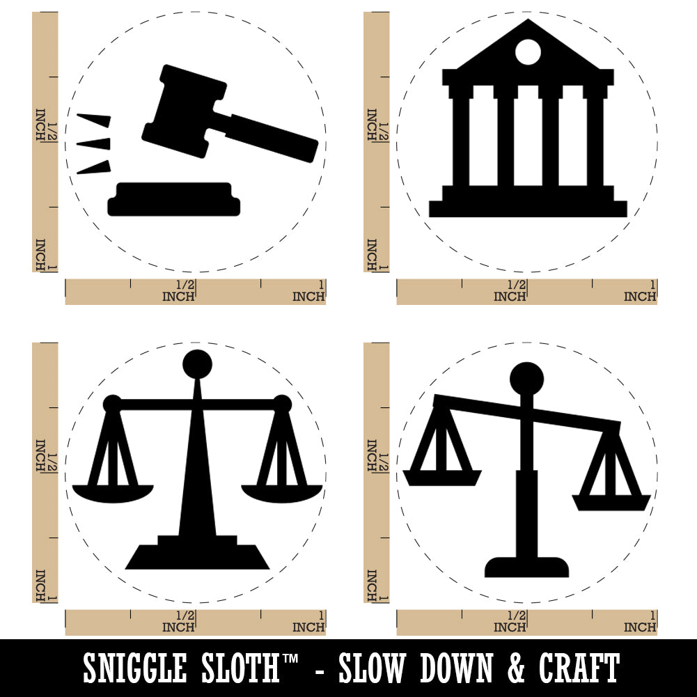 Lawyer Judge Legal Scales of Justice Gavel Courthouse Rubber Stamp Set ...