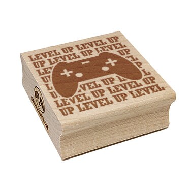 Level Up Game Controller Square Rubber Stamp for Stamping Crafting ...