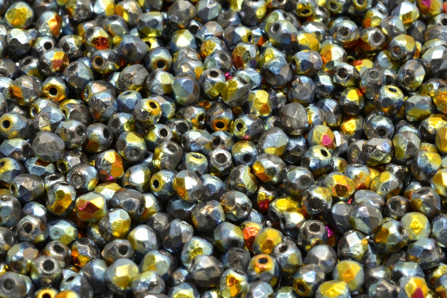 4mm Czech Fire Polish Beads, Crystal Full Marea Etch, 50 pieces | Michaels