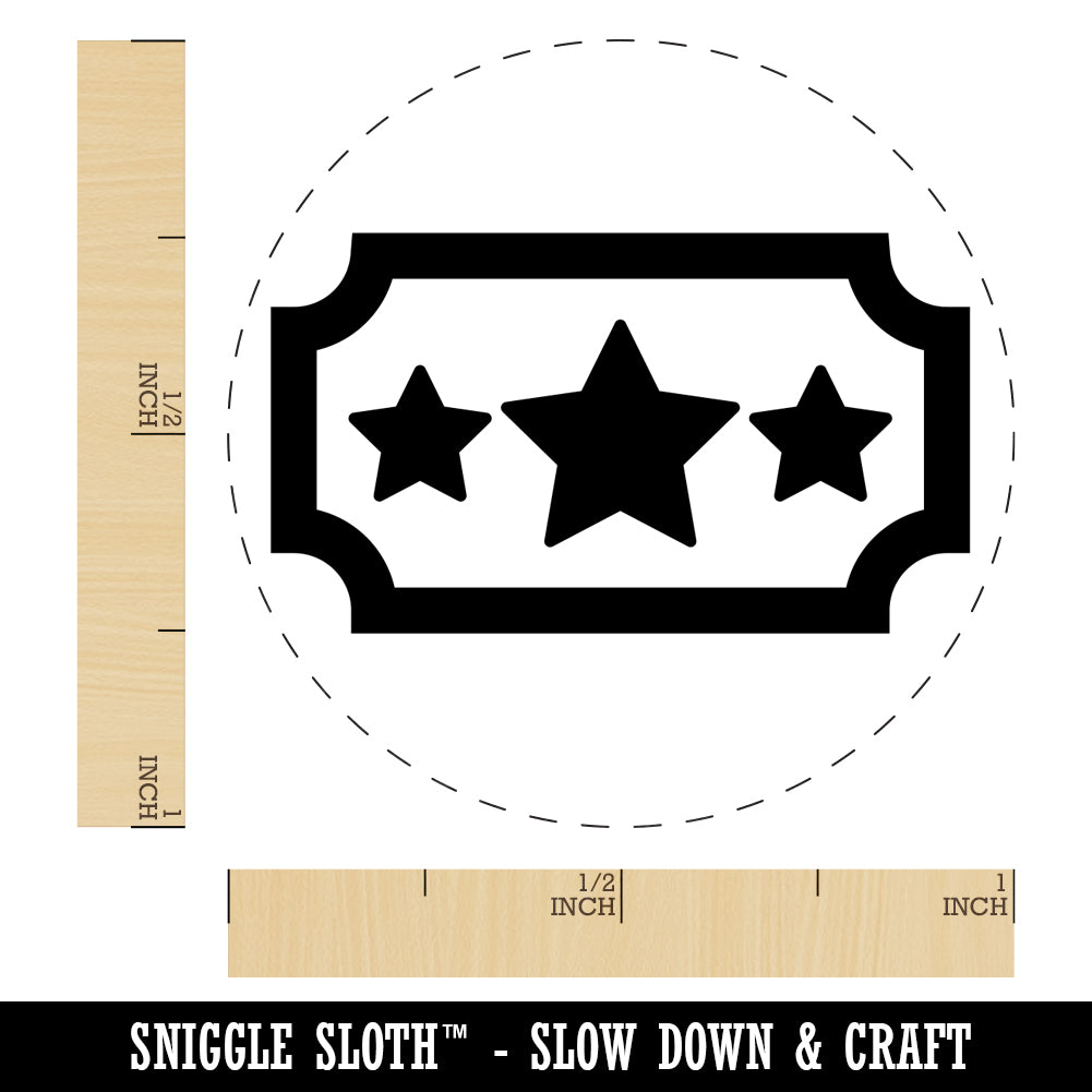 Movie Ticket with Stars Raffle Ticket Solid Rubber Stamp for Stamping ...