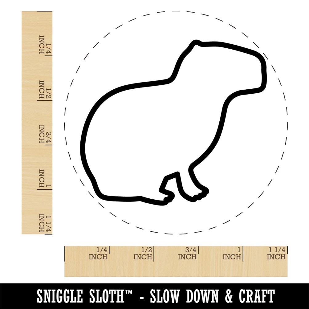 Capybara Sitting Outline Rubber Stamp for Stamping Crafting Planners ...