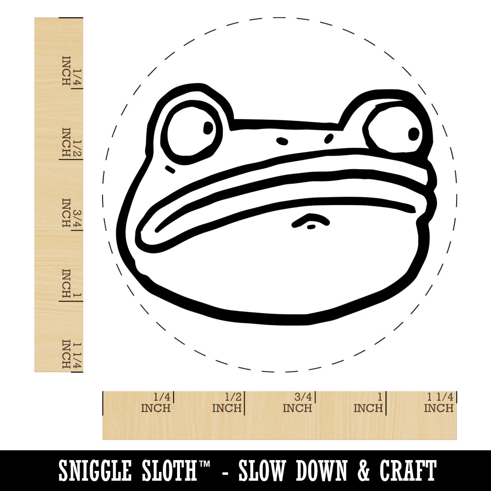 Wary and Suspicious Frog Toad Head Rubber Stamp for Stamping Crafting ...