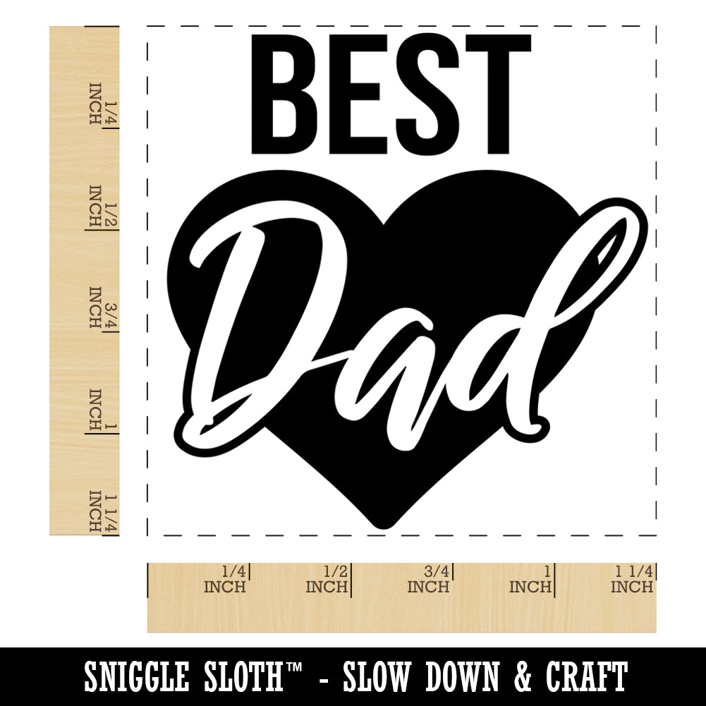Best Dad in Heart Father's Day Square Rubber Stamp for Stamping ...
