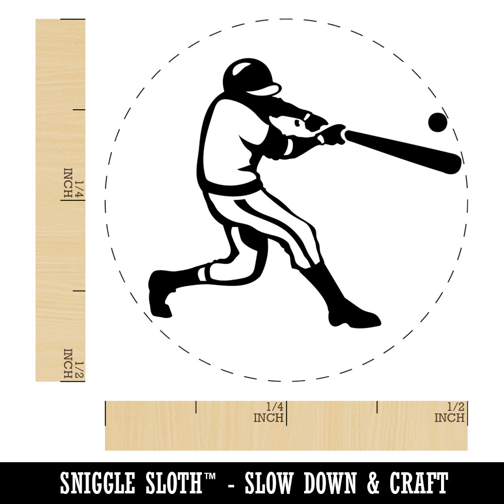 Baseball Player Batter Hitting Ball Rubber Stamp for Stamping Crafting ...