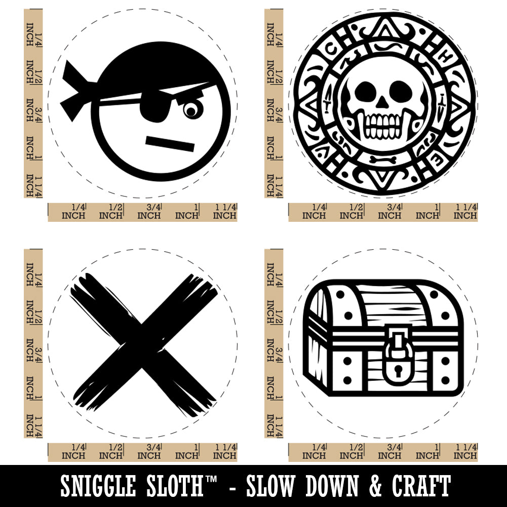Pirate Booty Skull Coin Chest X Marks the Spot Rubber Stamp Set for ...