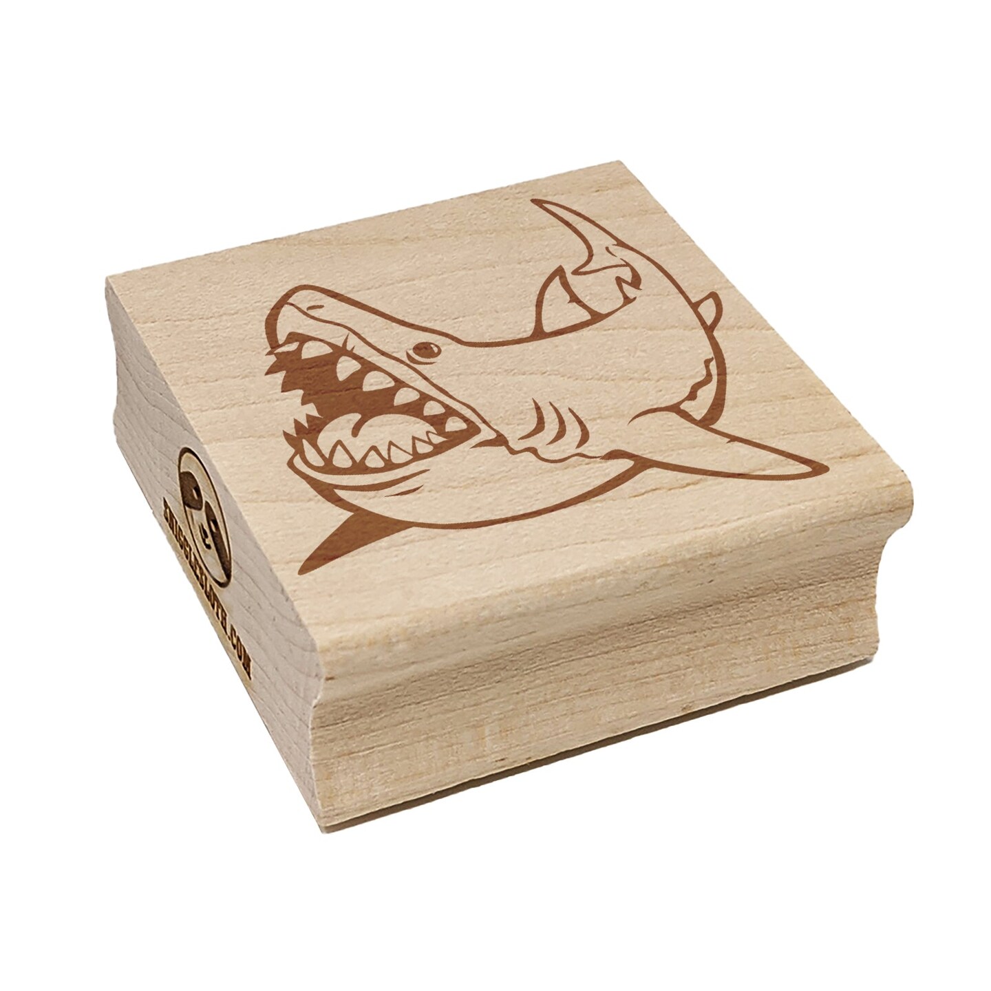 Toothy Great White Shark Square Rubber Stamp for Stamping Crafting ...