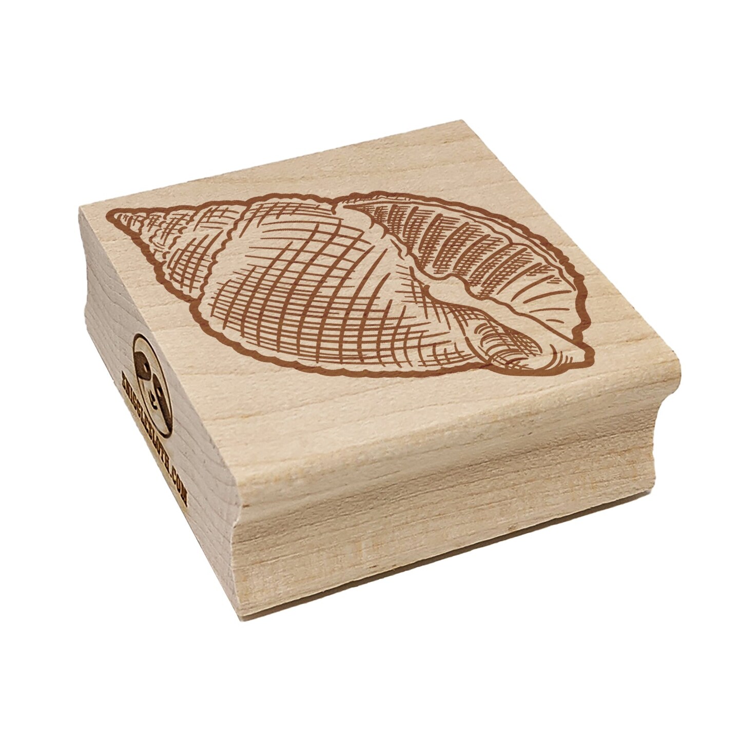Nutmeg Shell Hashmark Shaded Beach Seashell Square Rubber Stamp for ...