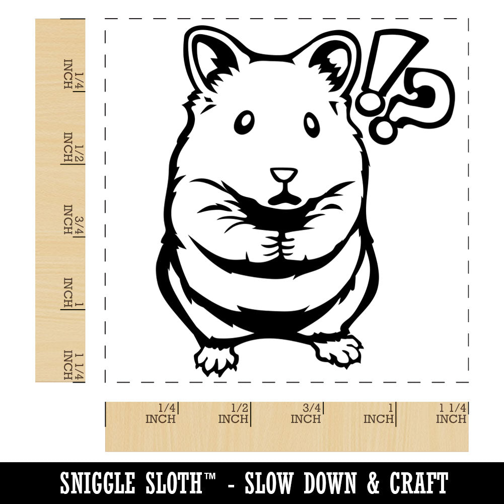 Shocked Syrian Teddy Bear Hamster Square Rubber Stamp for Stamping ...