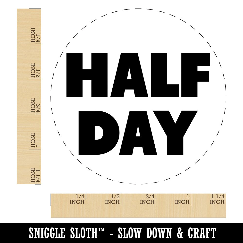 Half Day Bold Text School Rubber Stamp for Stamping Crafting Planners ...