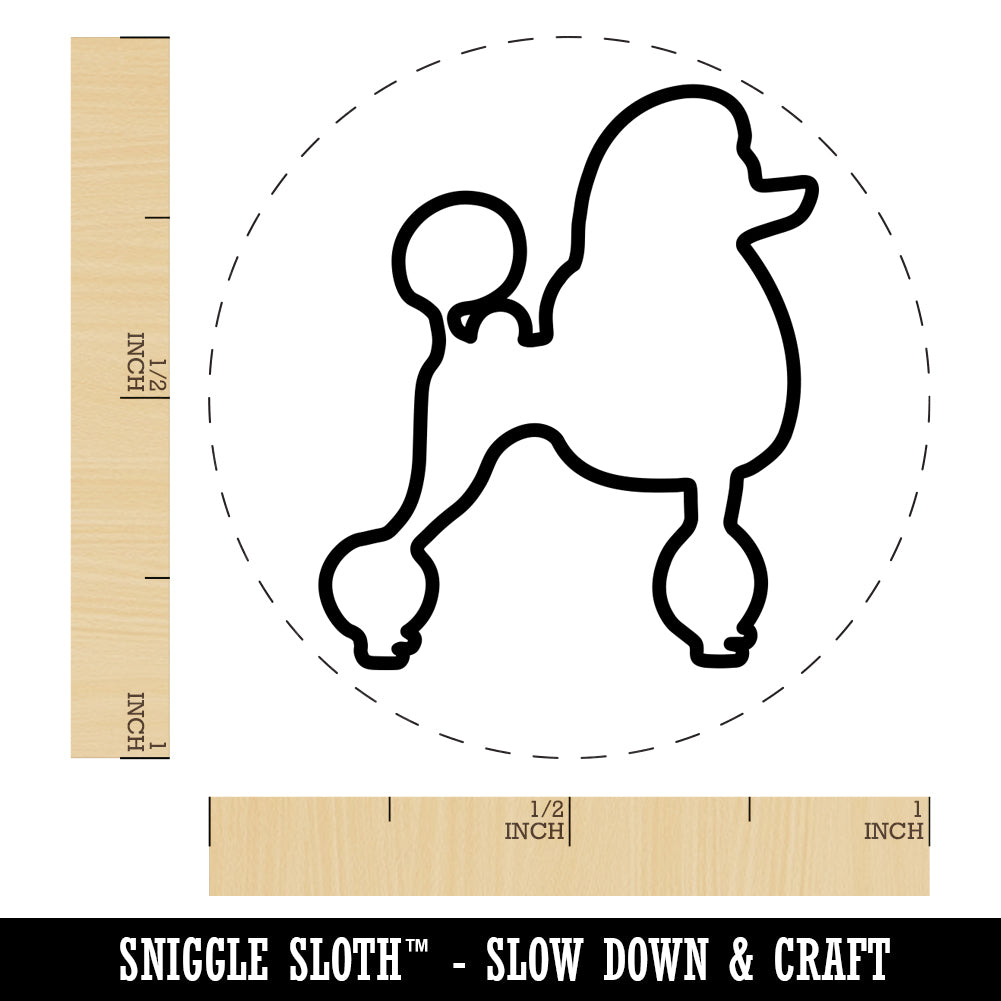 Standard Poodle Dog Outline Rubber Stamp for Stamping Crafting Planners ...