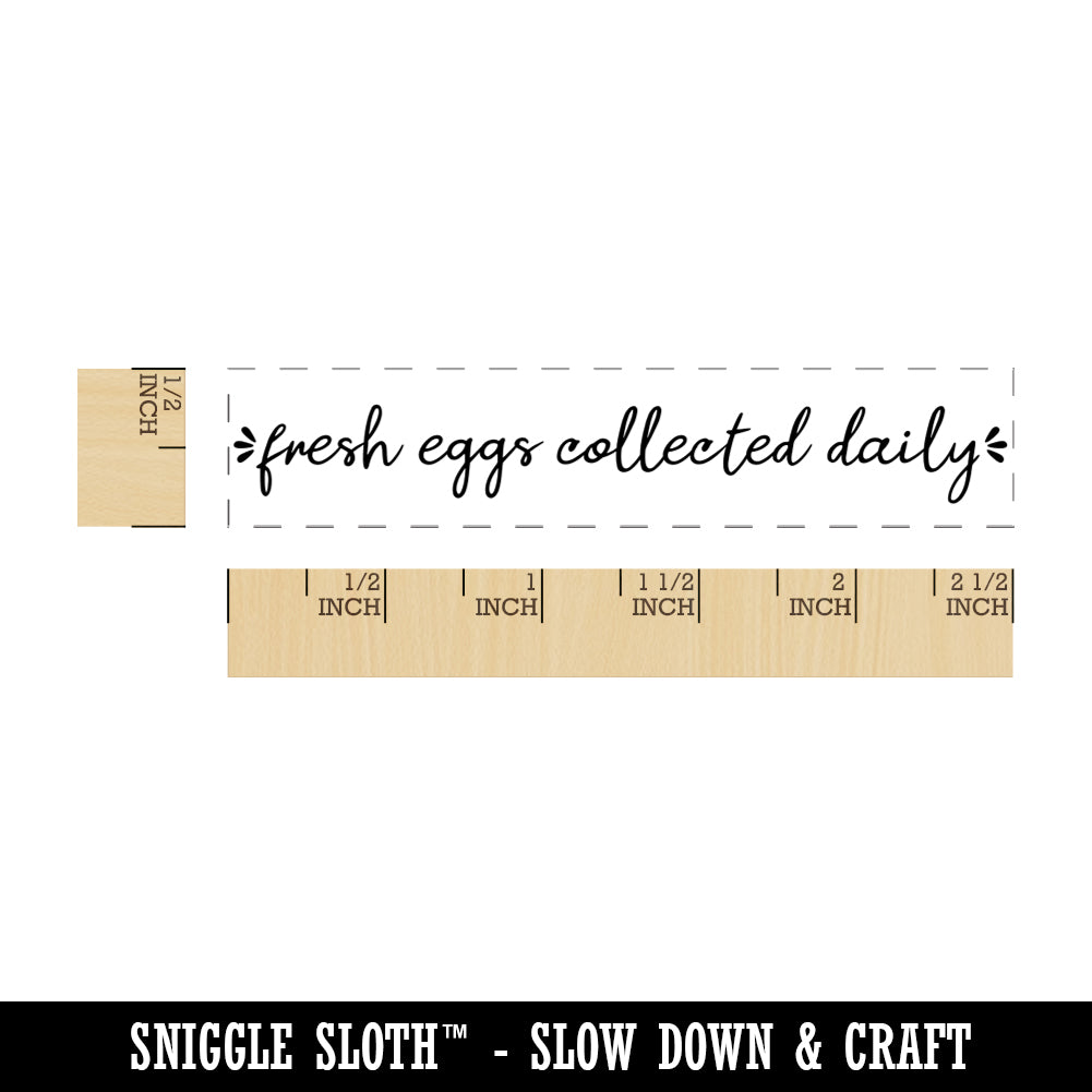 Fresh Eggs Collected Daily Rectangle Rubber Stamp for Stamping Crafting ...