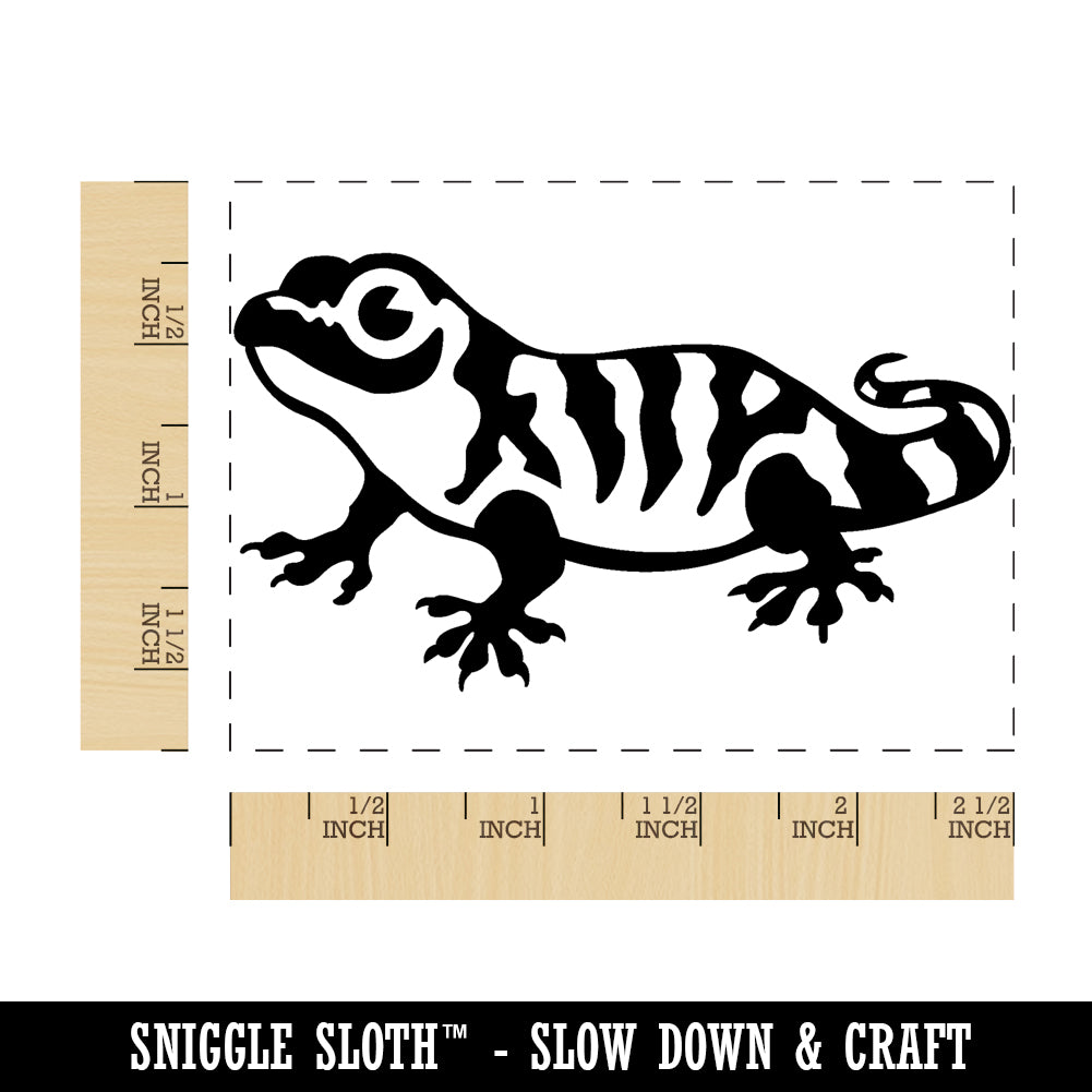 Cute Striped Gecko Lizard Reptile Rectangle Rubber Stamp for Stamping ...