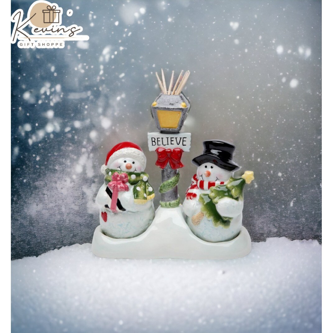 Christmas Table Decor Hand Painted Ceramic Salt and Pepper And ...