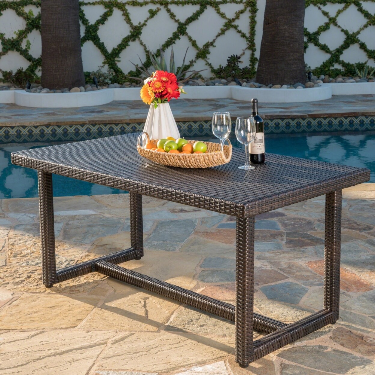 GDFStudio Malibu Outdoor 59 Inch Wicker Dining | Michaels