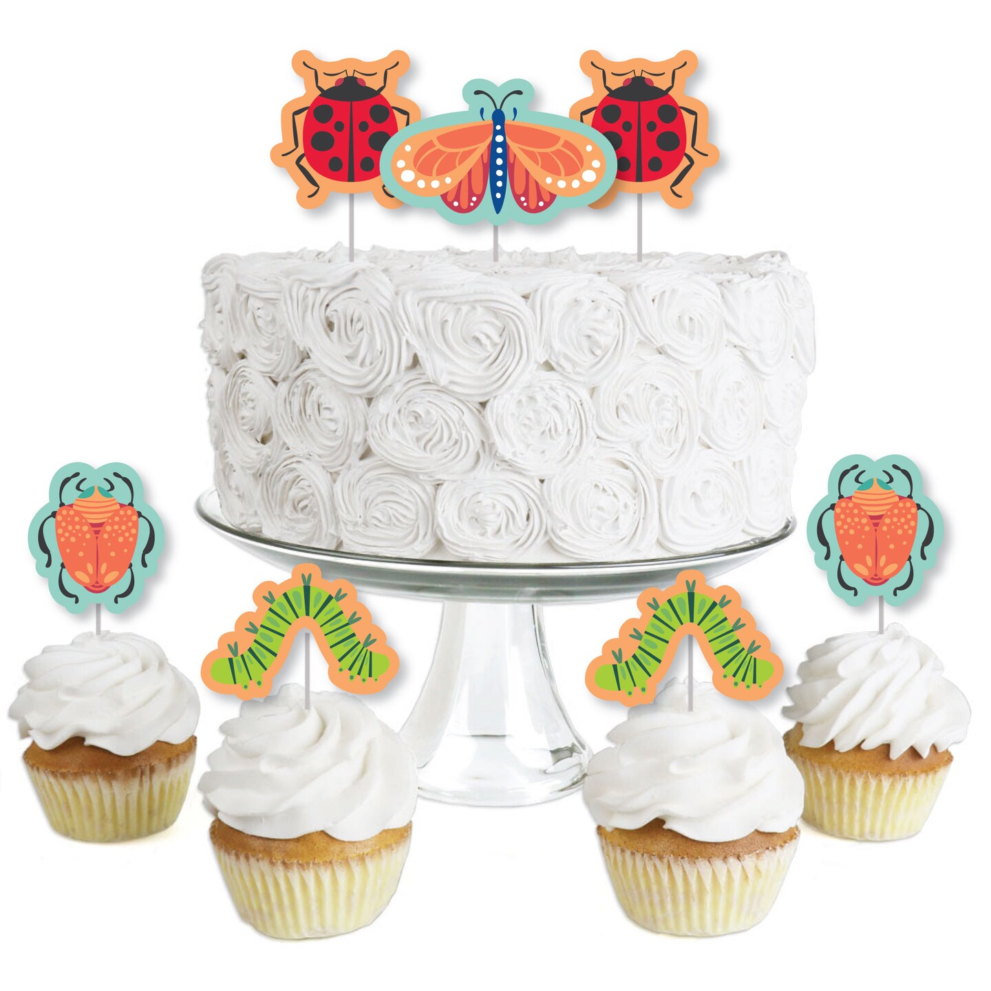 Big Dot of Happiness Buggin' Out - Dessert Cupcake Toppers - Bugs ...