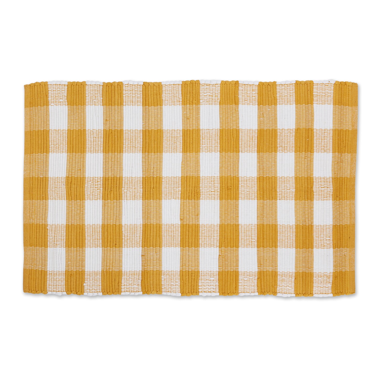 Contemporary Home Living 40" Gold and White Buffalo Check Rag ...